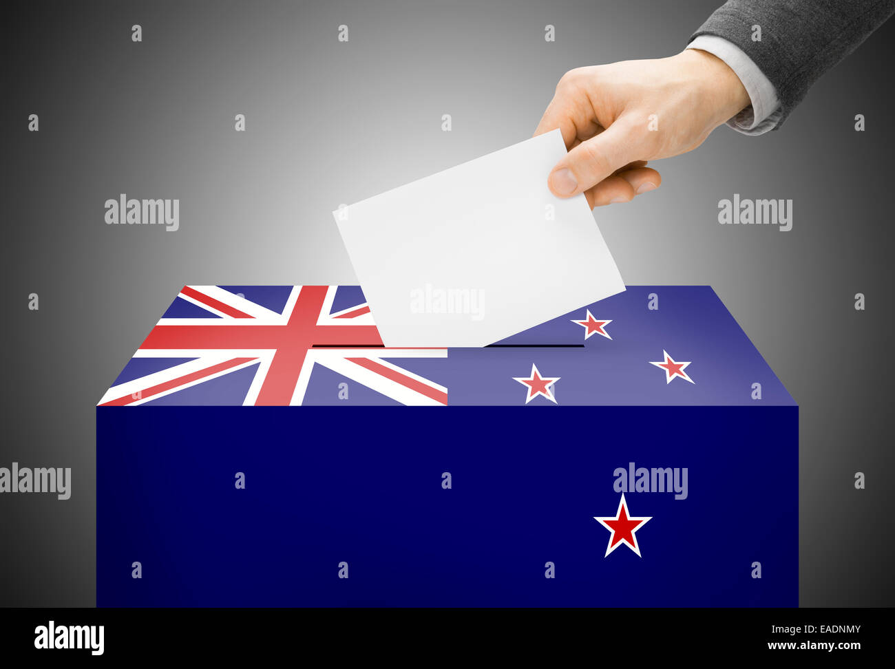 Voting concept - Ballot box painted into national flag colors - New ...