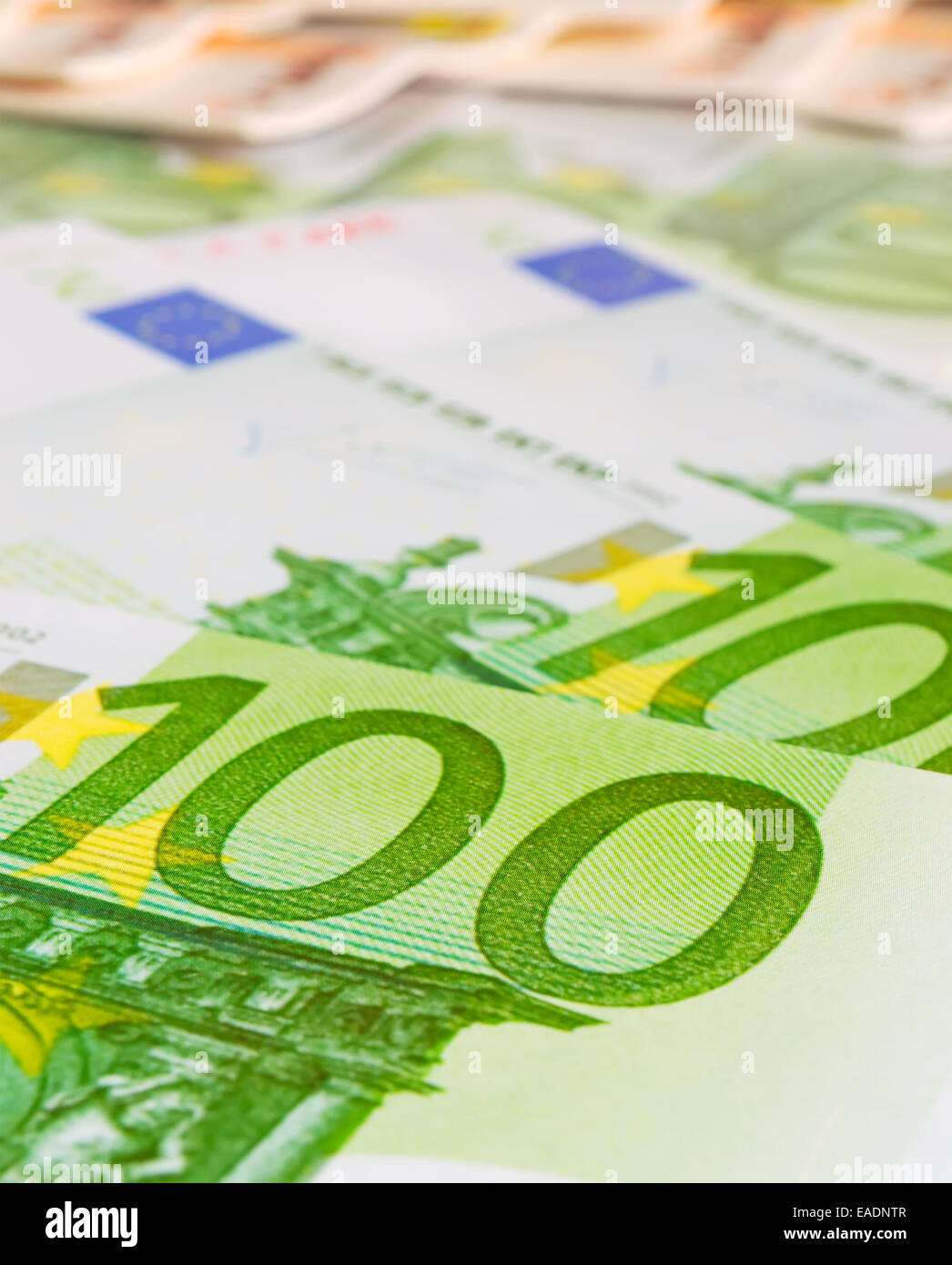 different euro banknotes on a table Stock Photo - Alamy