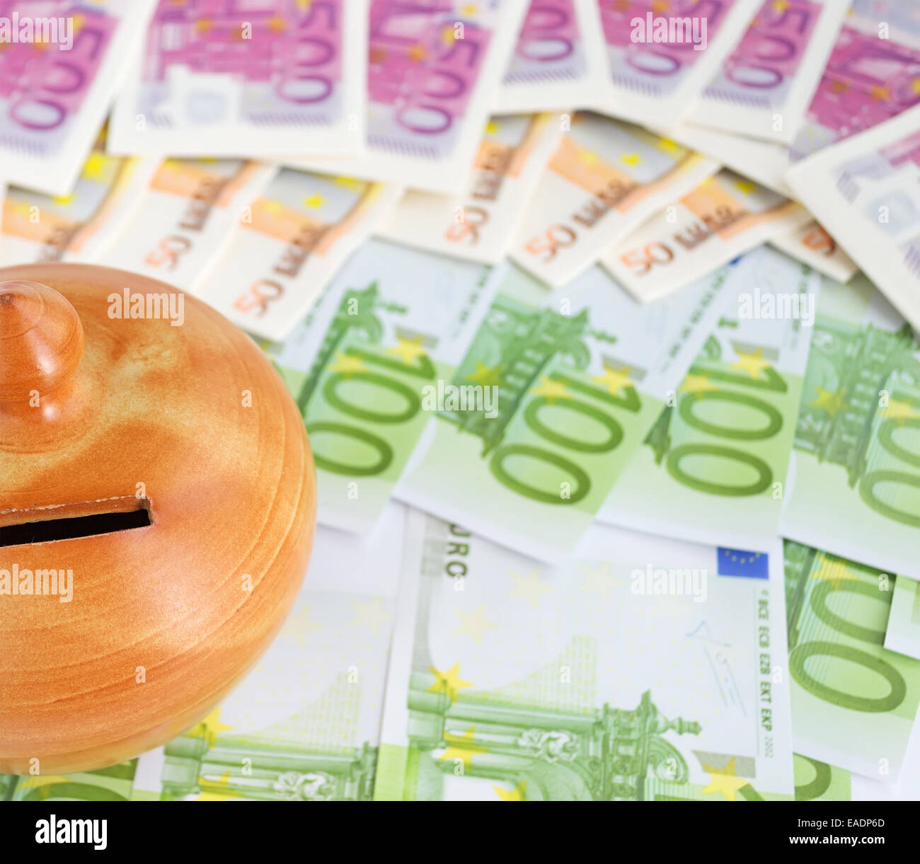 different euro banknotes on a table Stock Photo - Alamy