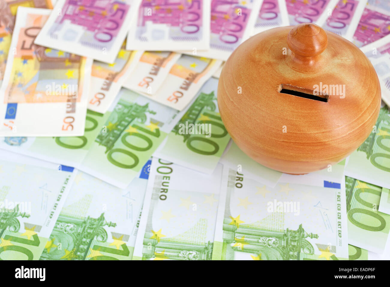 different euro banknotes on a table Stock Photo - Alamy
