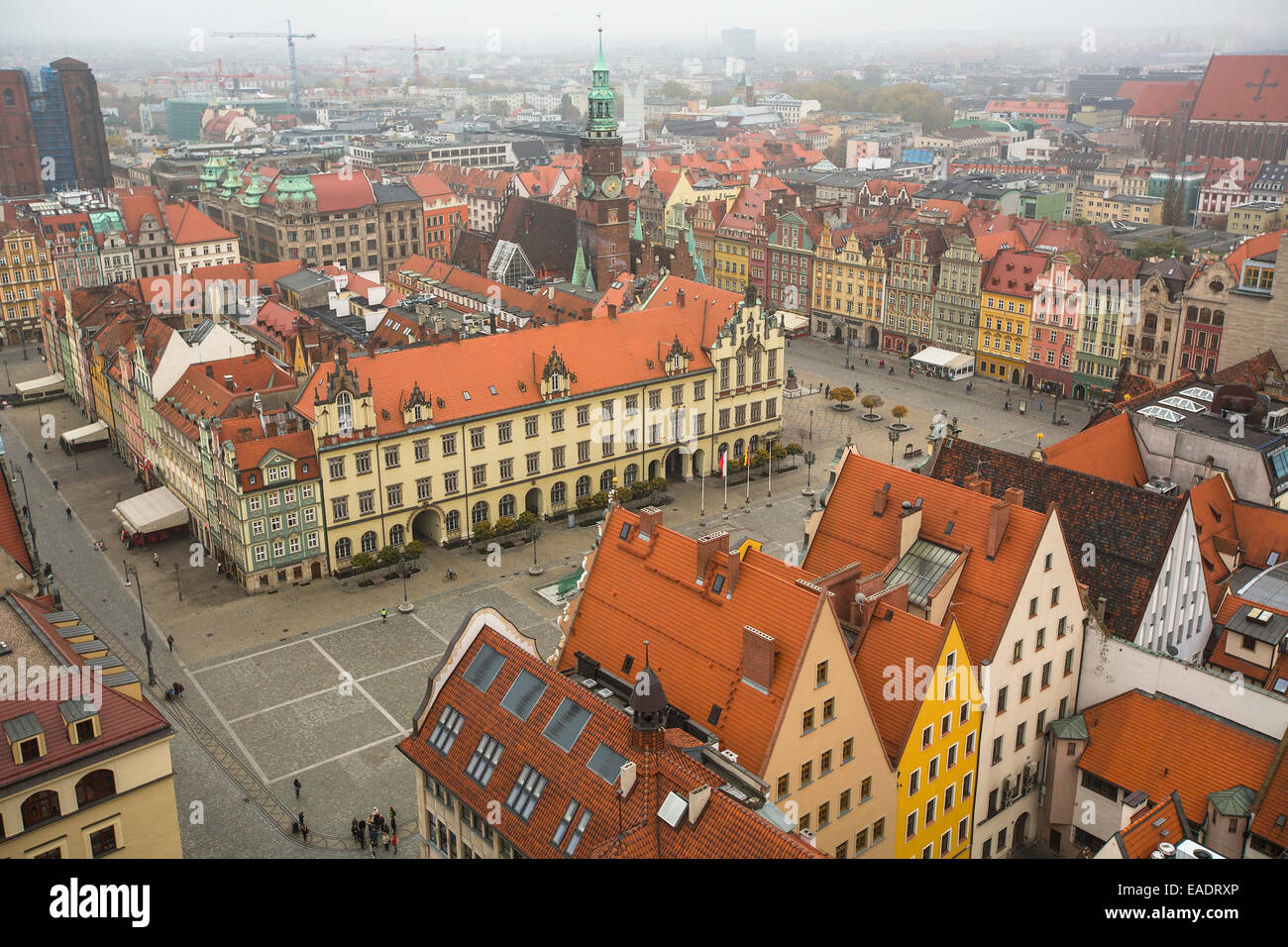 Aerial view Wroclaw old town square, Poland Stock Photo - Alamy