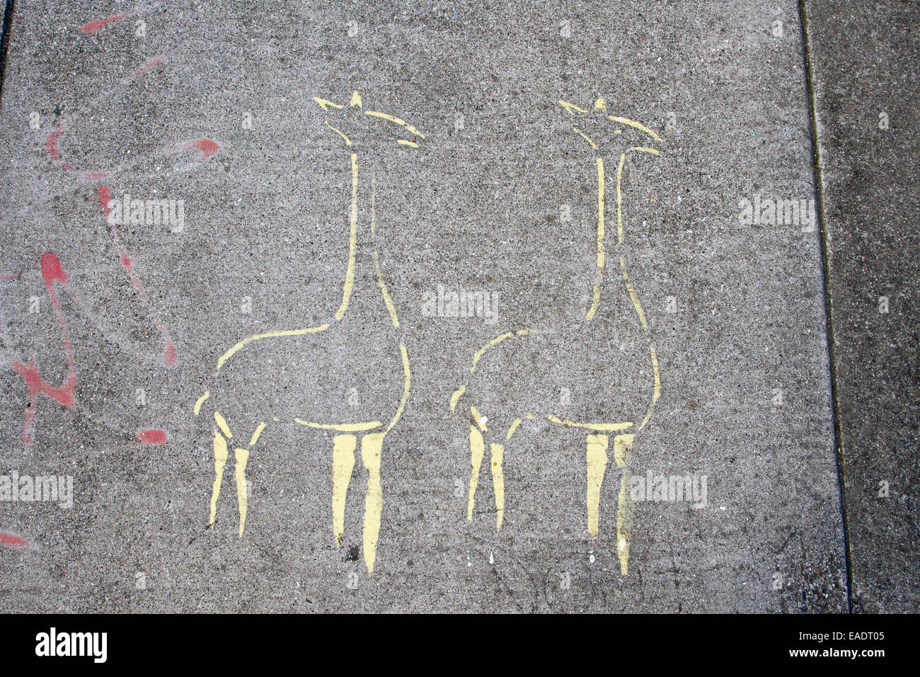 Sidewalk graffiti in San Francisco, California Stock Photo - Alamy