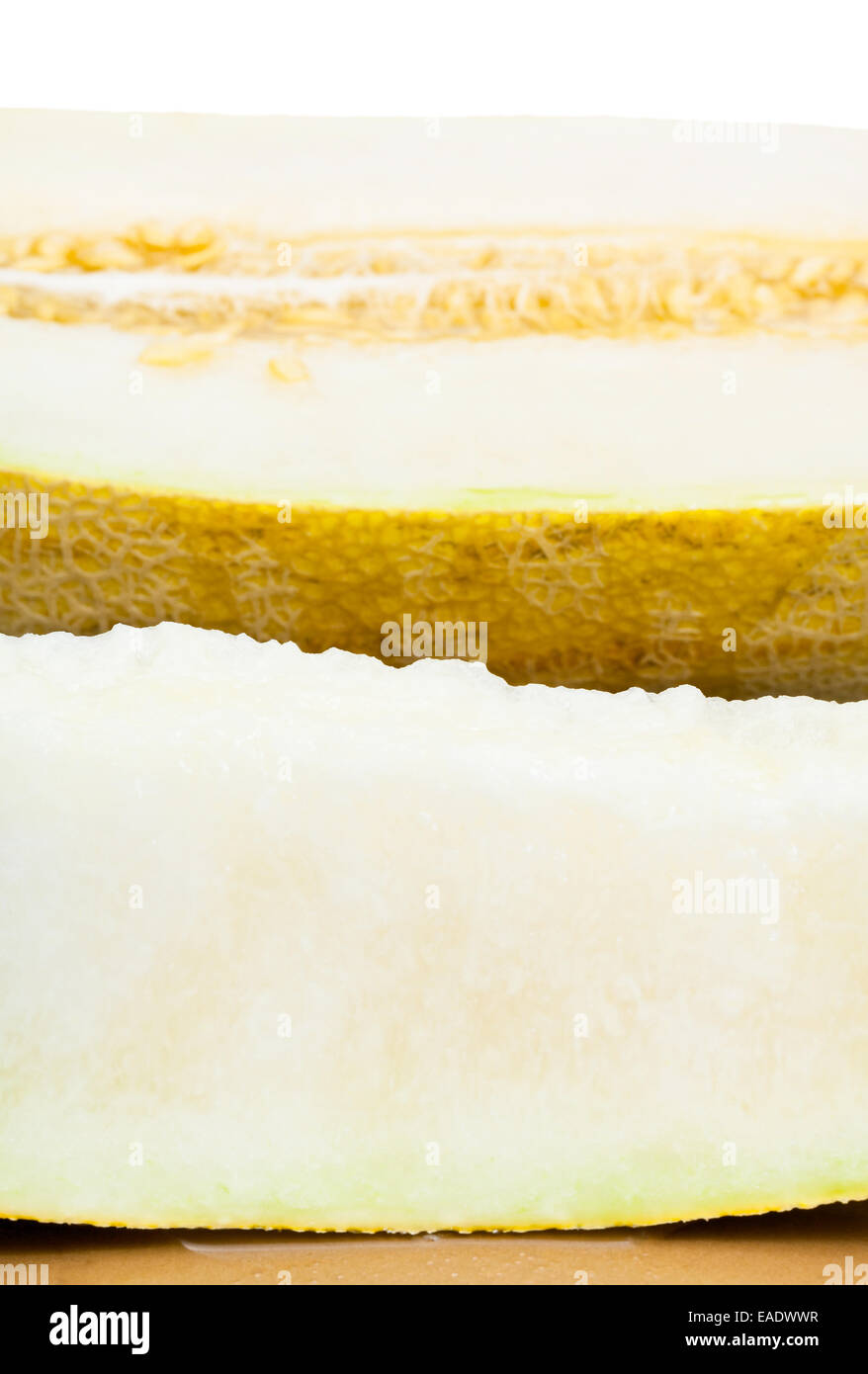 sliced Uzbek-Russian Melon (mirzachul melon, gulabi melon, torpedo ...