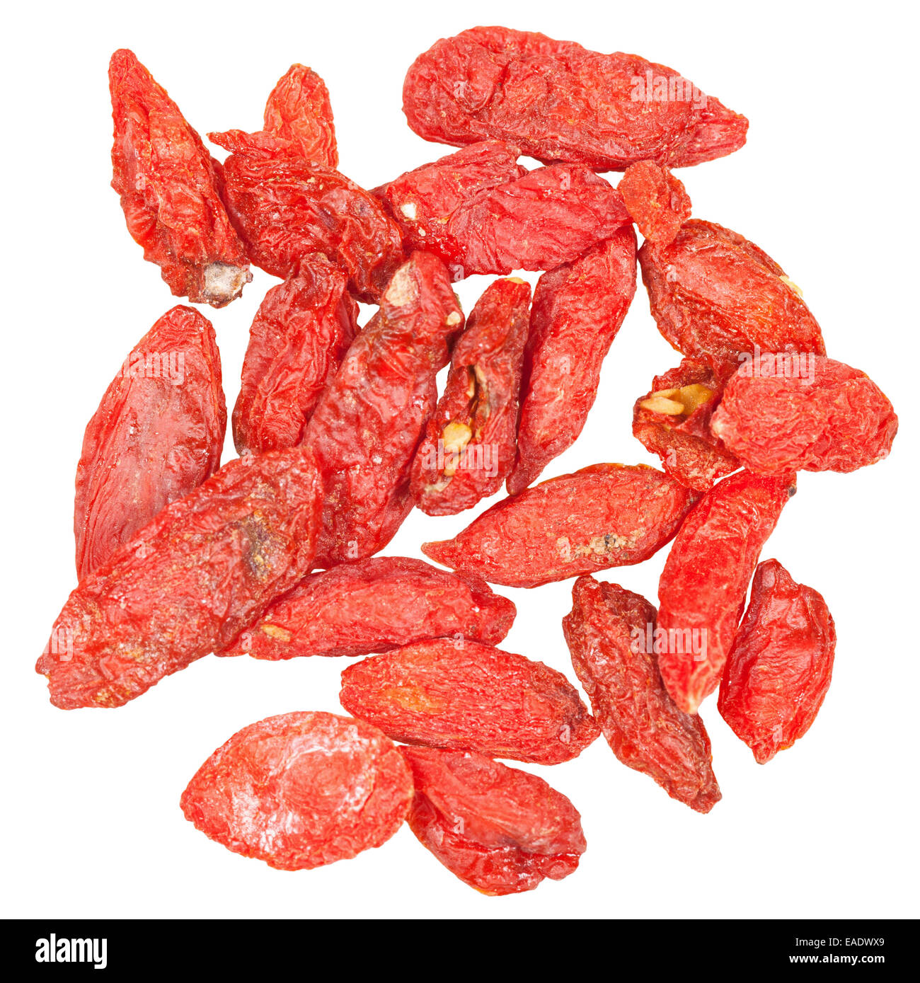 handful of Dried goji berries isolated on white background Stock Photo ...