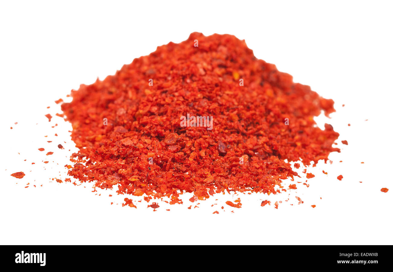 ground red chili pepper - paprika close up isolated on white background ...