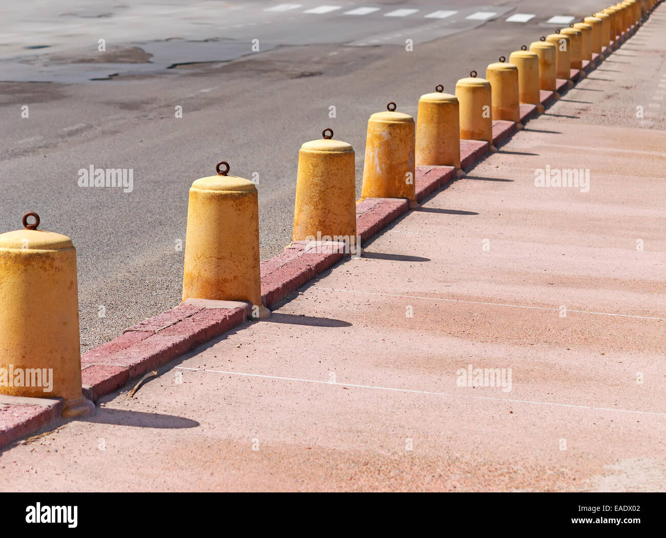 cement pylons along the road Stock Photo - Alamy