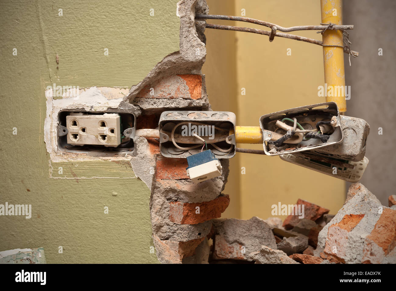 Home improvement with electrical restoration Stock Photo - Alamy