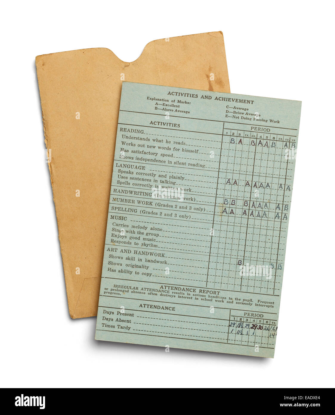 School report card hi-res stock photography and images - Alamy