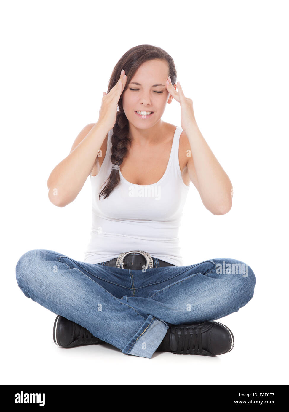Full length shot of a stressed girl Stock Photo - Alamy