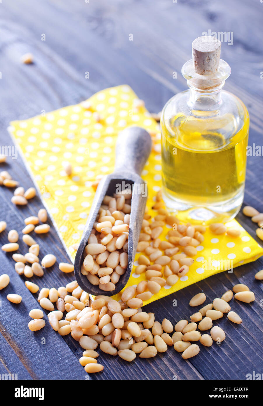 cedar nuts and oil Stock Photo - Alamy