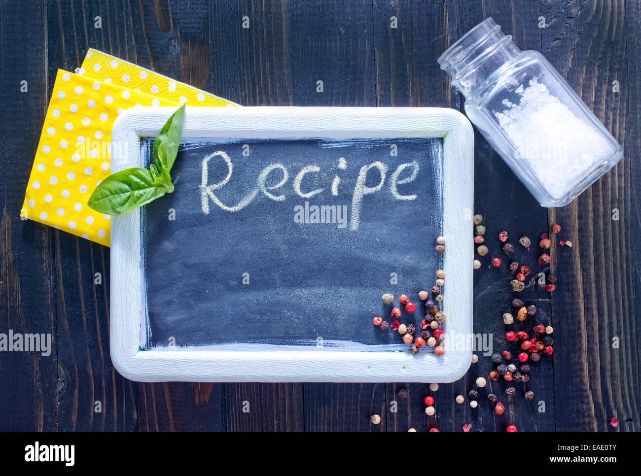 board for recipe Stock Photo - Alamy