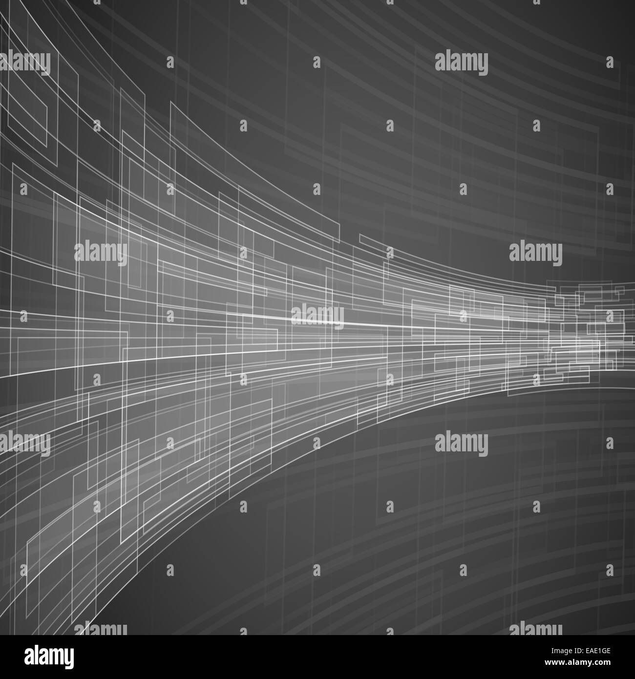 Futuristic arrow technology background digital Black and White Stock ...