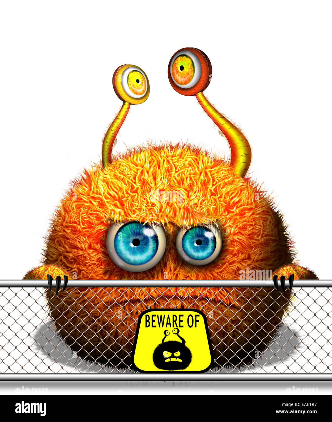Cartoon character, furry monster Stock Photo - Alamy
