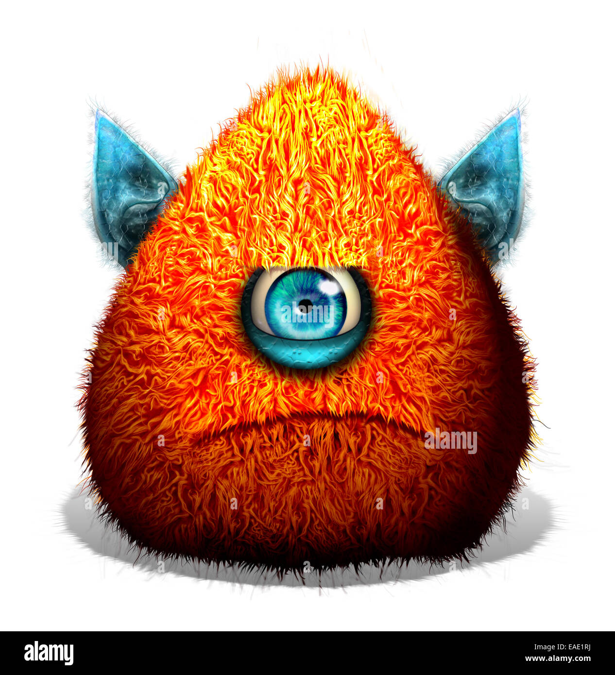 Cartoon character, furry monster Stock Photo - Alamy