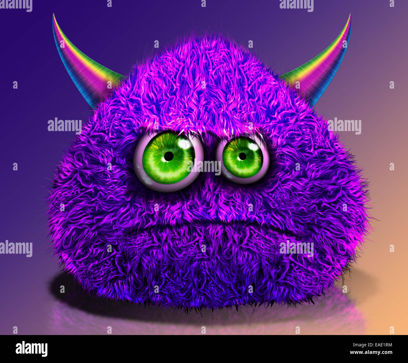 Cartoon character, furry monster Stock Photo - Alamy