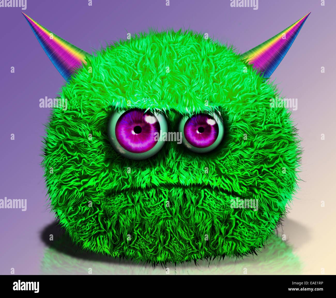 Cartoon character, furry monster Stock Photo - Alamy