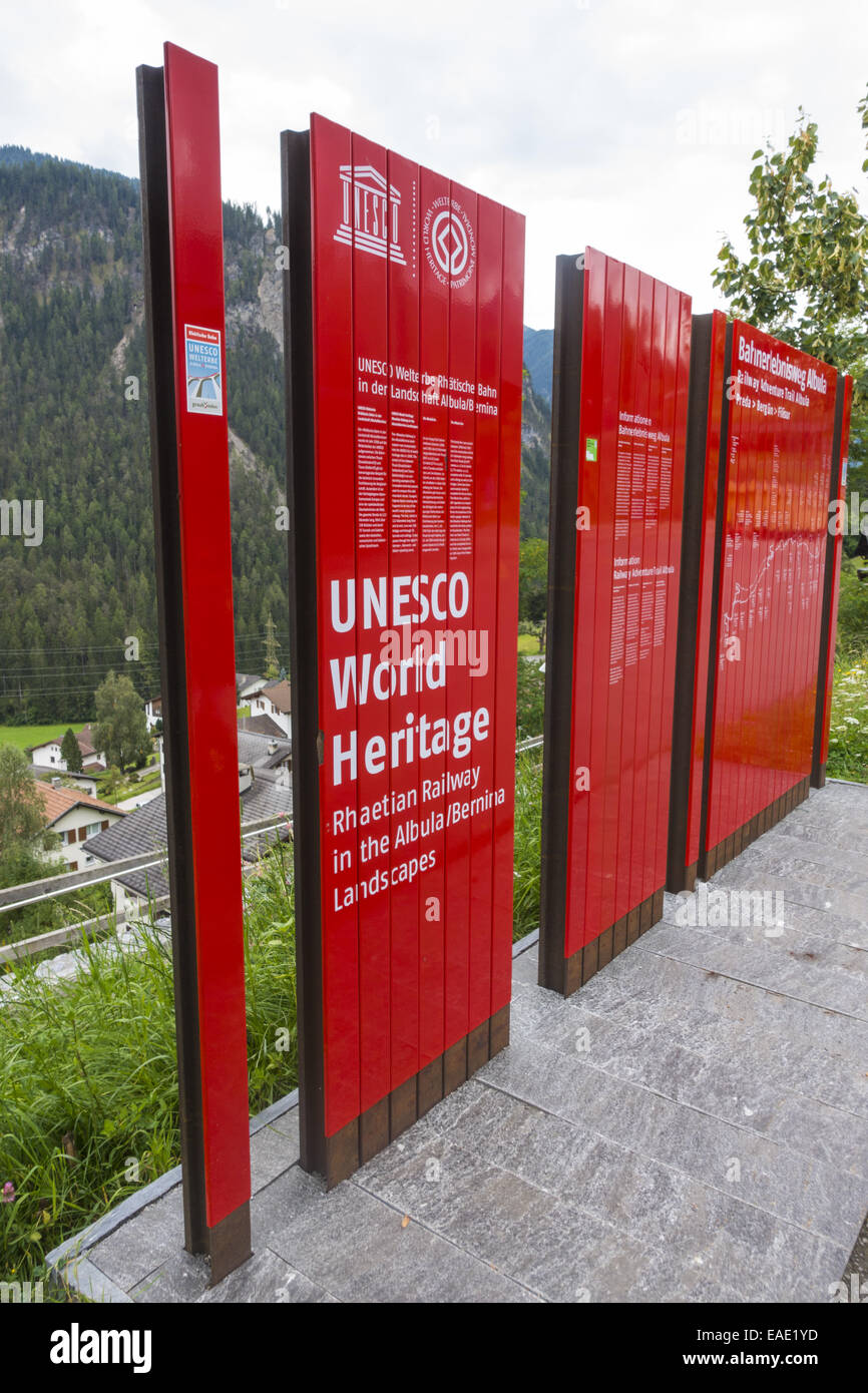 UNESCO Weltkulturerbe, Rhätische Bahn, Bahnhof Filisur, Schweiz ...