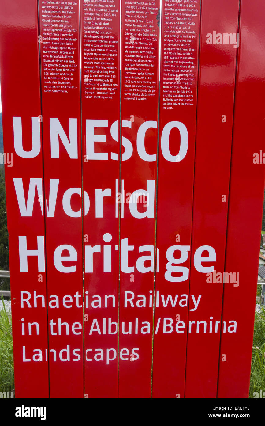 UNESCO Weltkulturerbe, Rhätische Bahn, Bahnhof Filisur, Schweiz ...