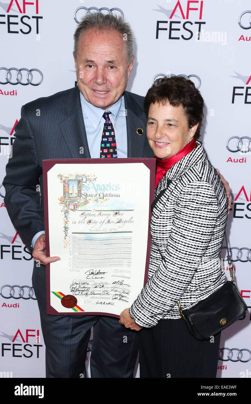 Los Angeles, CA, USA. 12th Nov, 2014. Tom LaBonge, Nancy Harris at ...