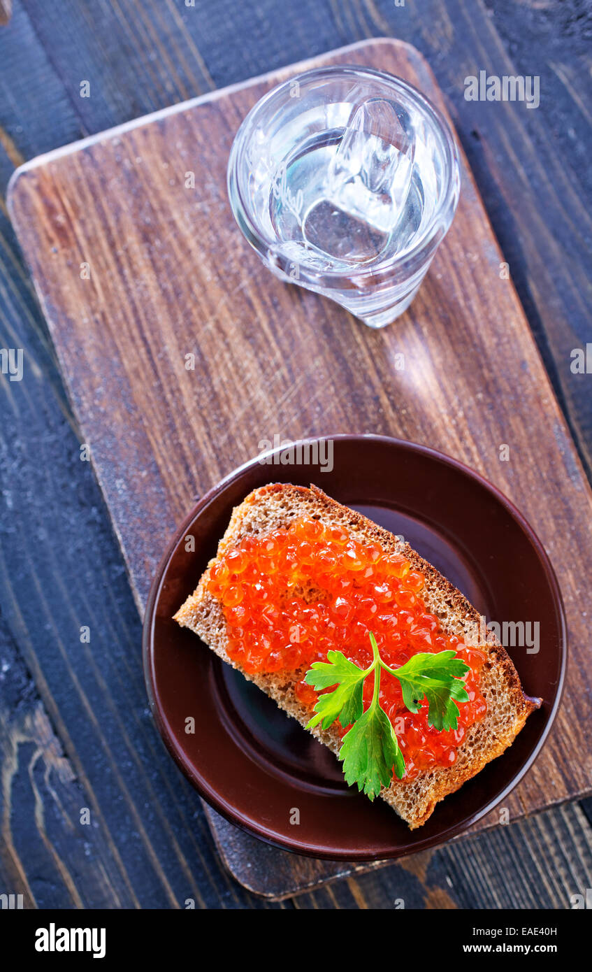 bread with caviar Stock Photo - Alamy