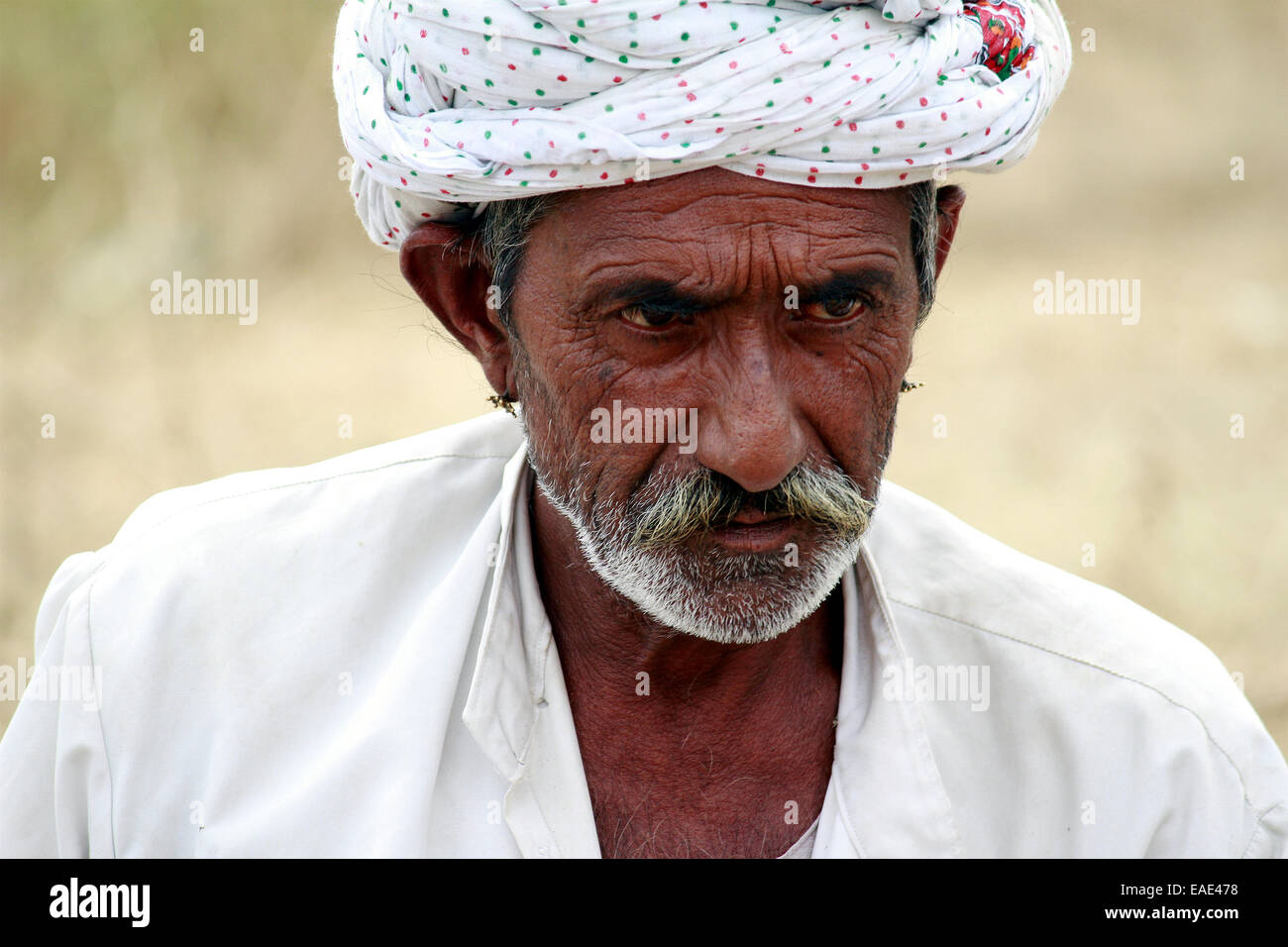 Turban, Indian, male, old man, villager, mustache, beard in Pushkar ...