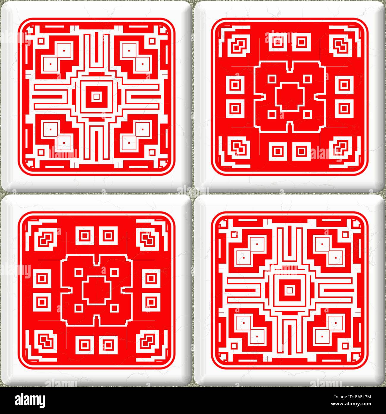 Old retro red and white cube tiles background with patterns Stock Photo ...