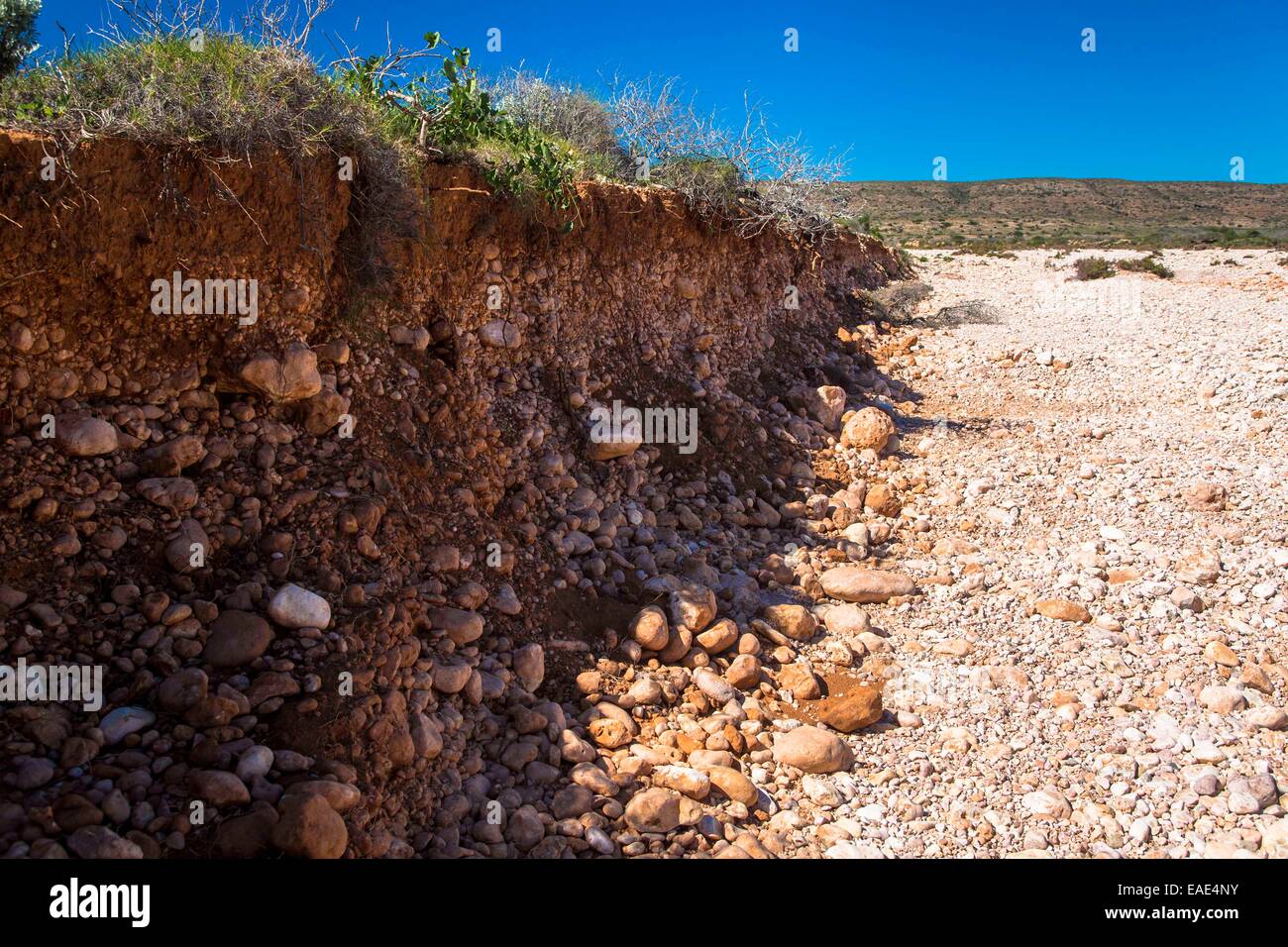 Erosion In Dry River Bed Stock Photo - Alamy