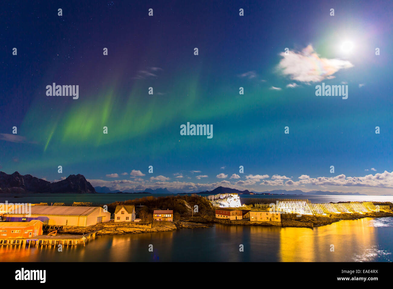 aurora over Lofot islands Stock Photo - Alamy