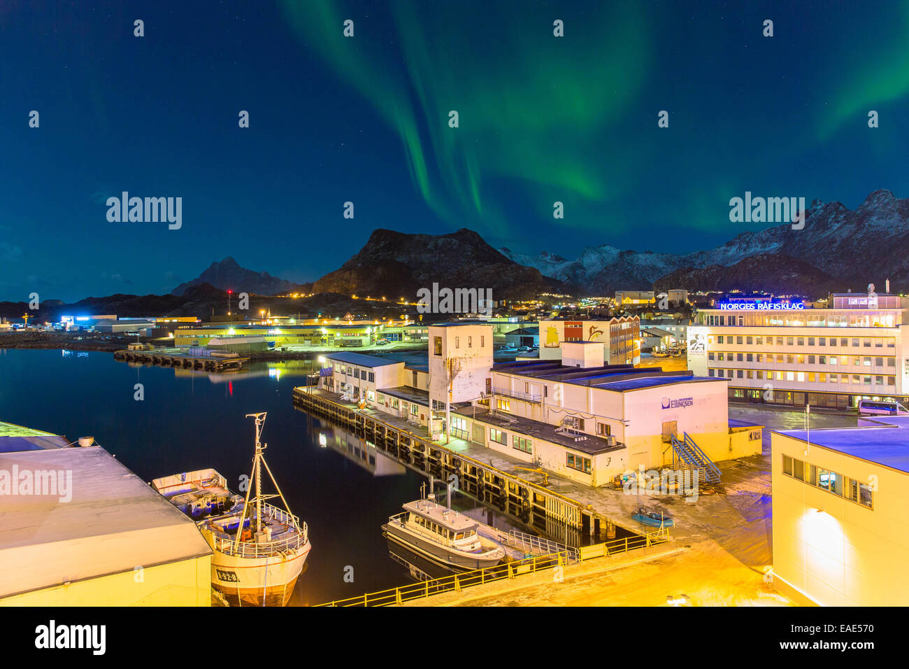 aurora over Lofot islands Stock Photo - Alamy