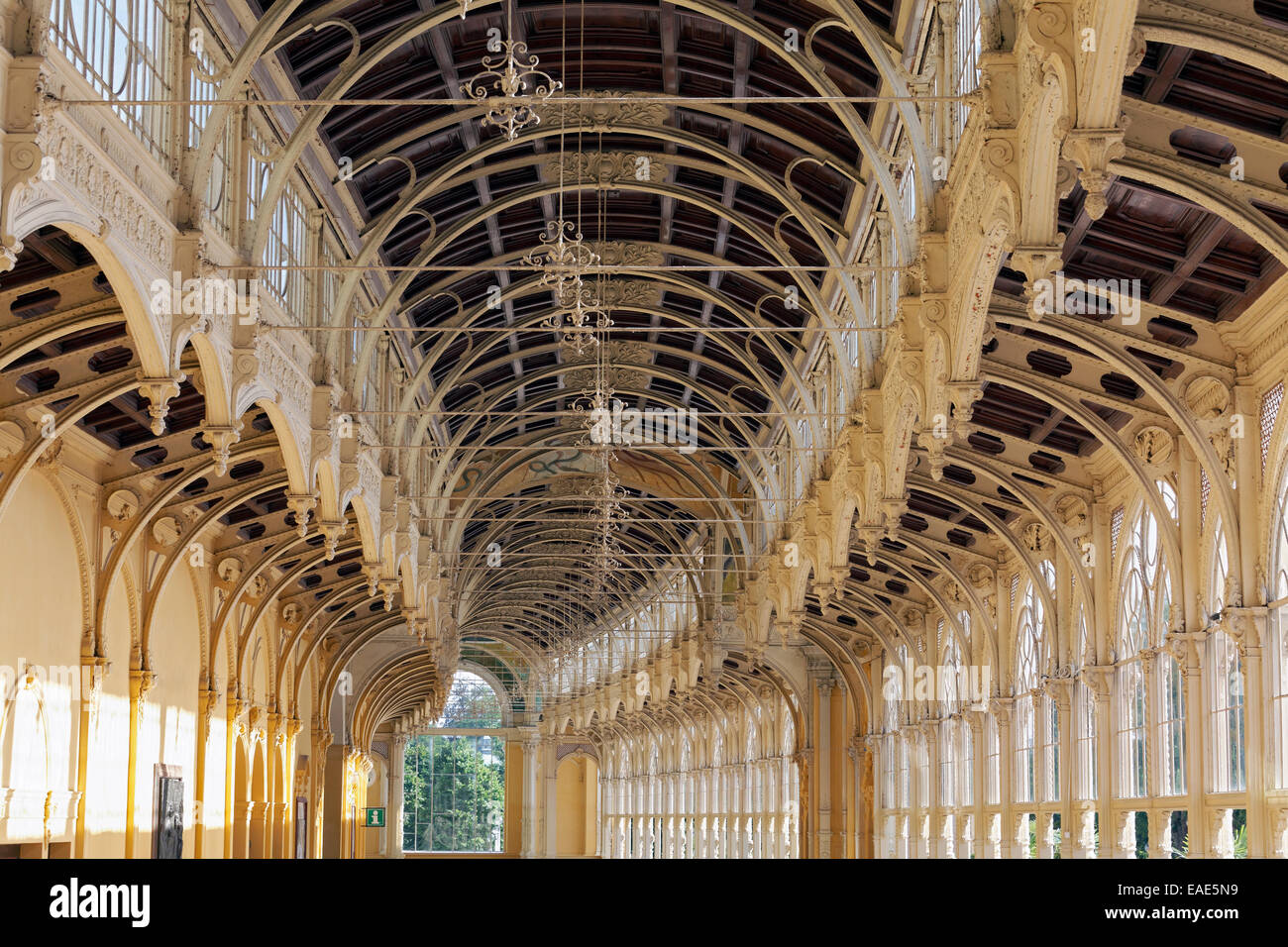 Covered walkway, historic roof structure, New Colonnade, Nová kolonáda ...