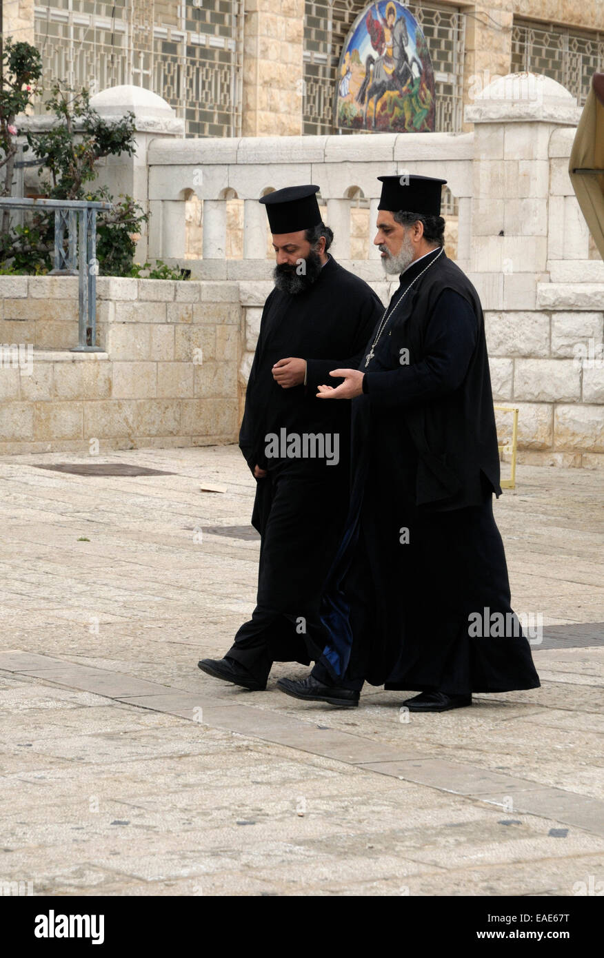 Greek Orthodox priests, Nazareth, Israel Stock Photo - Alamy