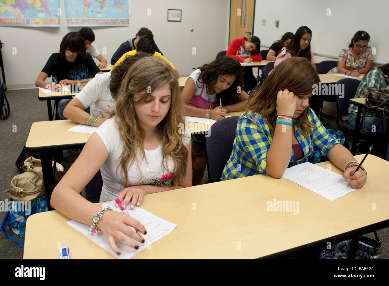Students in a classroom at Achieve Early College High School in McAllen ...