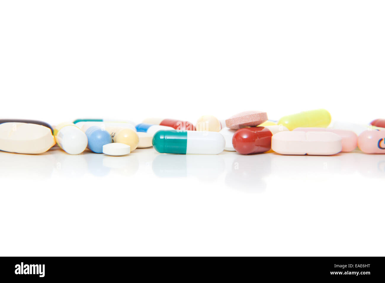 Various pharmaceuticals on white background Stock Photo - Alamy