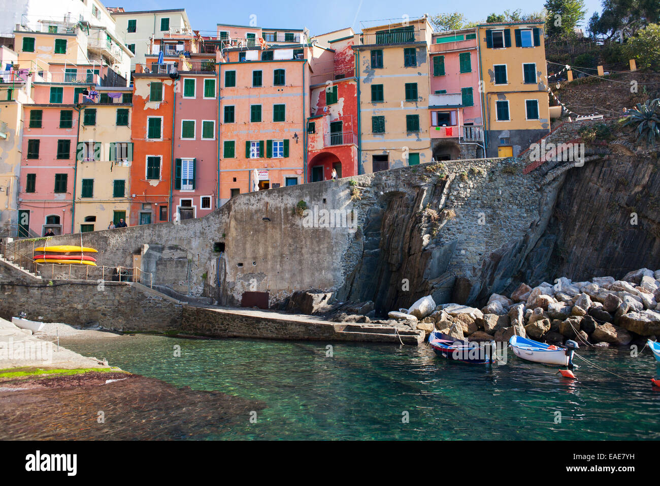 Riomaggiore Cinque terre Italy Stock Photo - Alamy