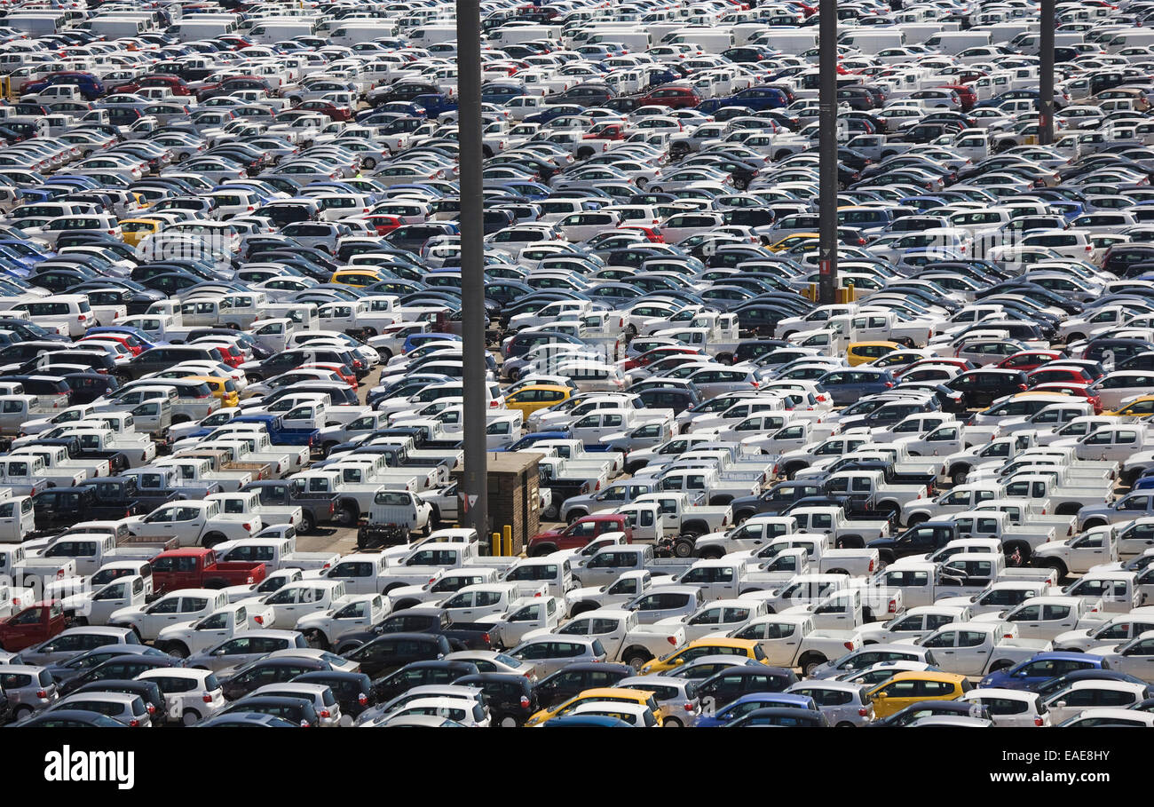 All these cars have been unloaded from ships and will be sent all over ...