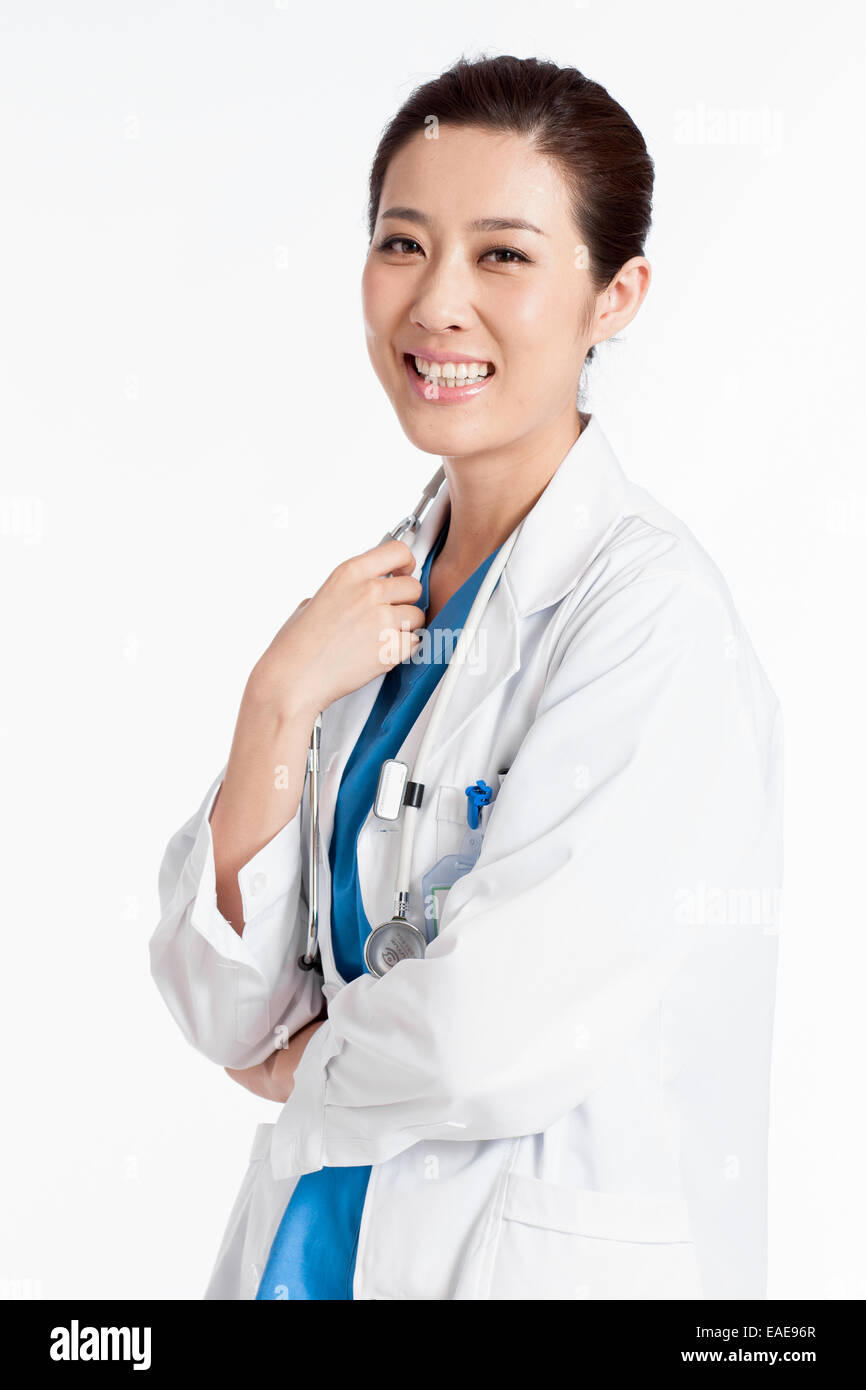 A portrait of doctors on white background Stock Photo - Alamy