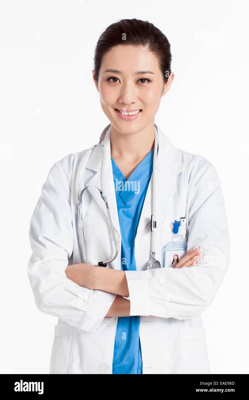 A portrait of doctors on white background Stock Photo - Alamy