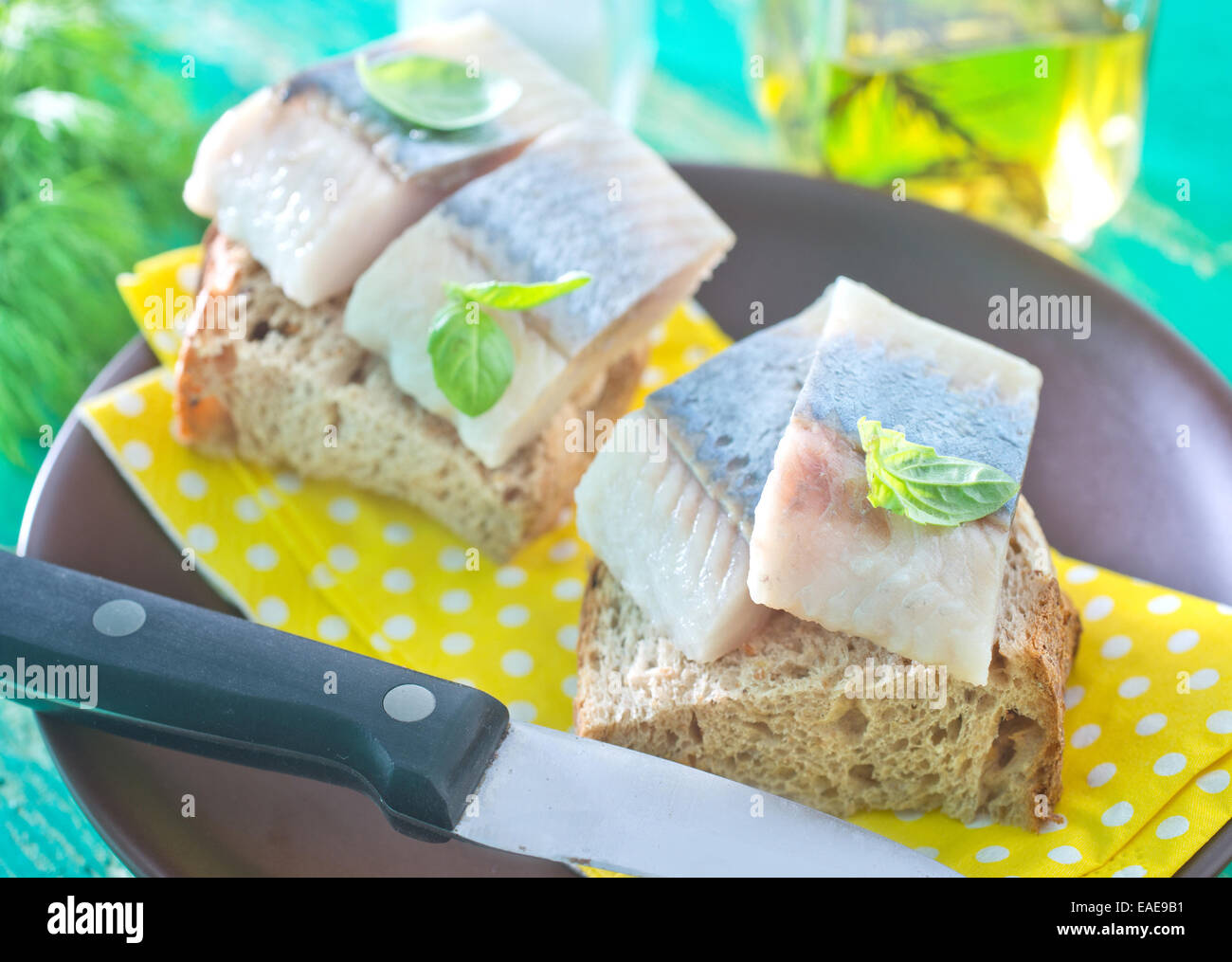 bread with herring Stock Photo - Alamy