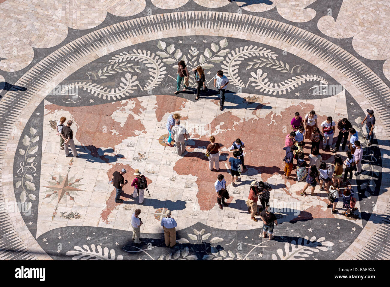 World Map in the in the paving in front of the Monumento a Los ...