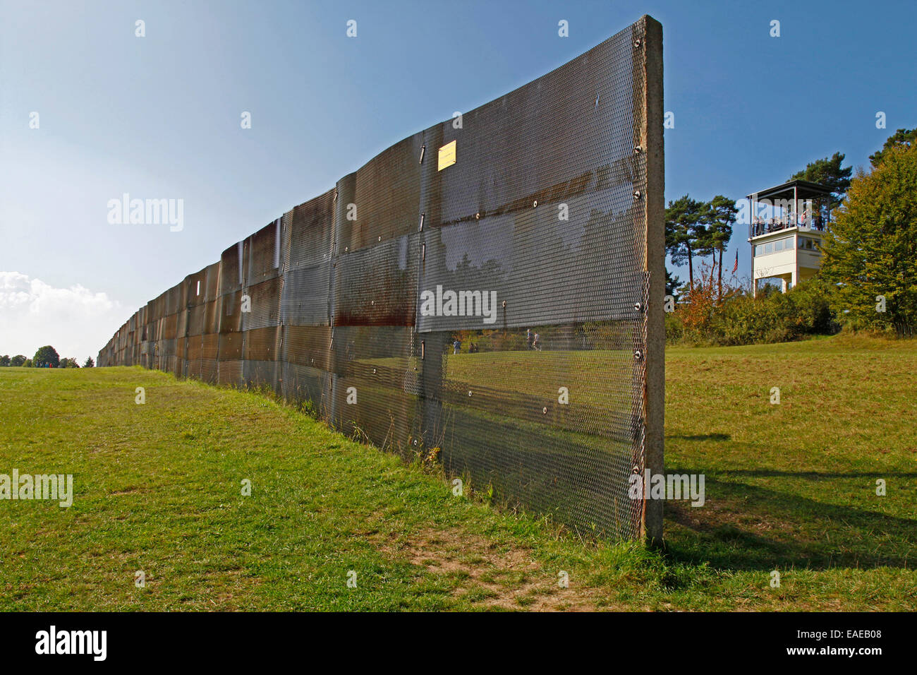 Point Alpha, watchtower and metal lattice fence of the former border ...