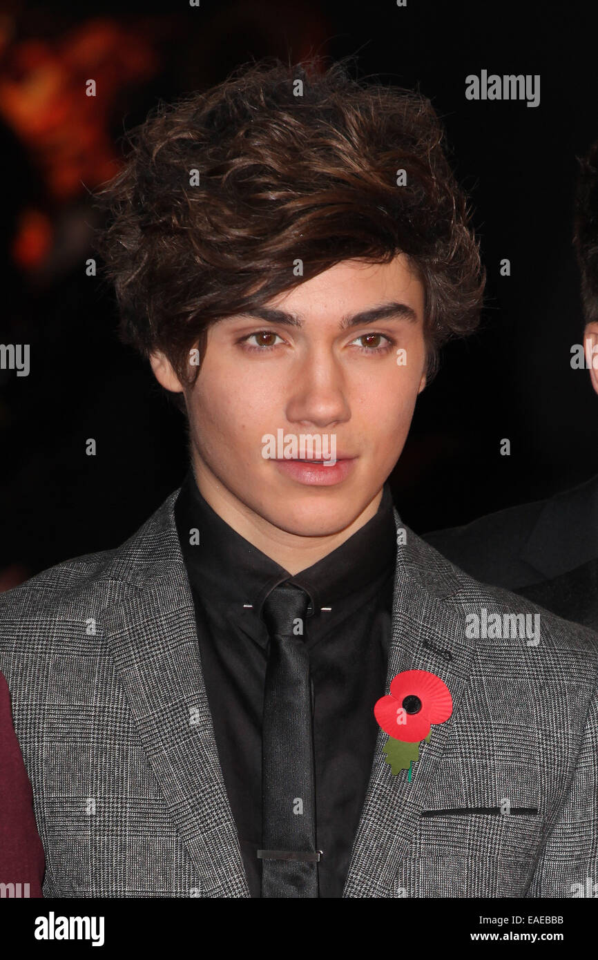 George Shelley arriving for the world premiere of "The Hunger Games ...