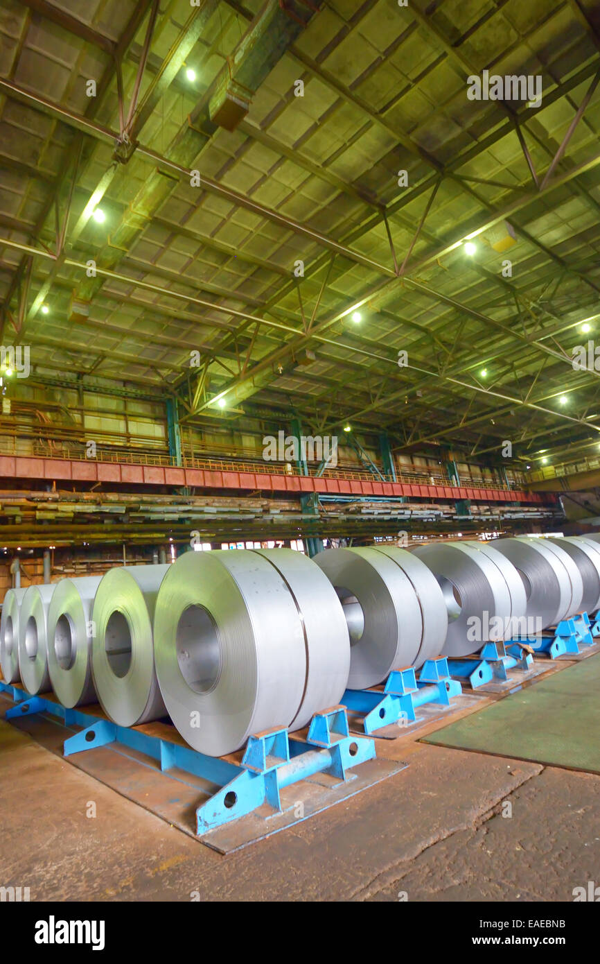 galvanized steel coil in a warehouse Stock Photo - Alamy