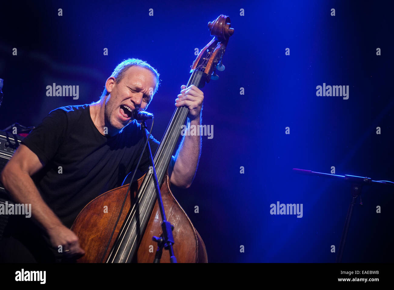 Israeli bassist Avishai Cohen performing with his trio on stage at the ...