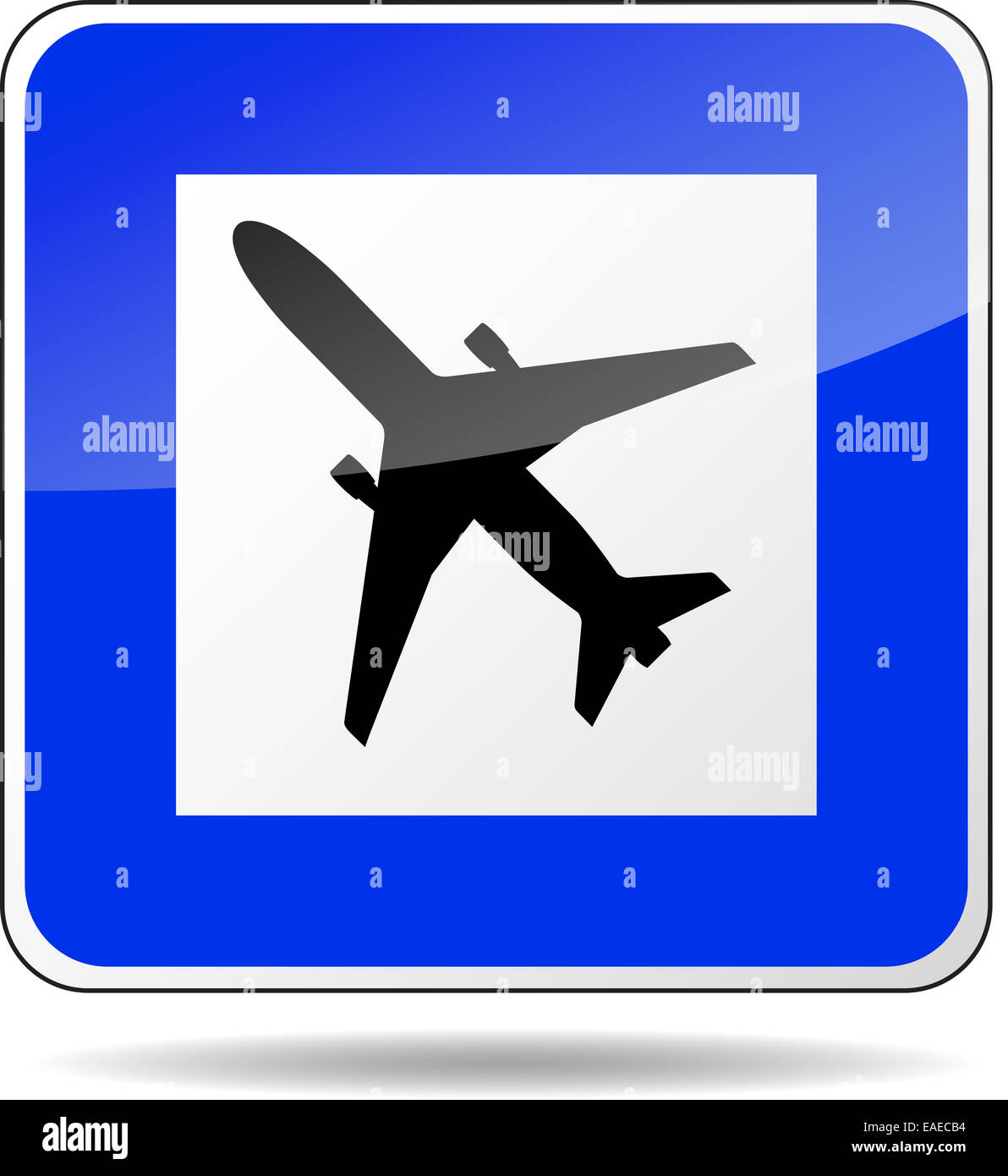 illustration of square design blue airplane sign Stock Photo - Alamy