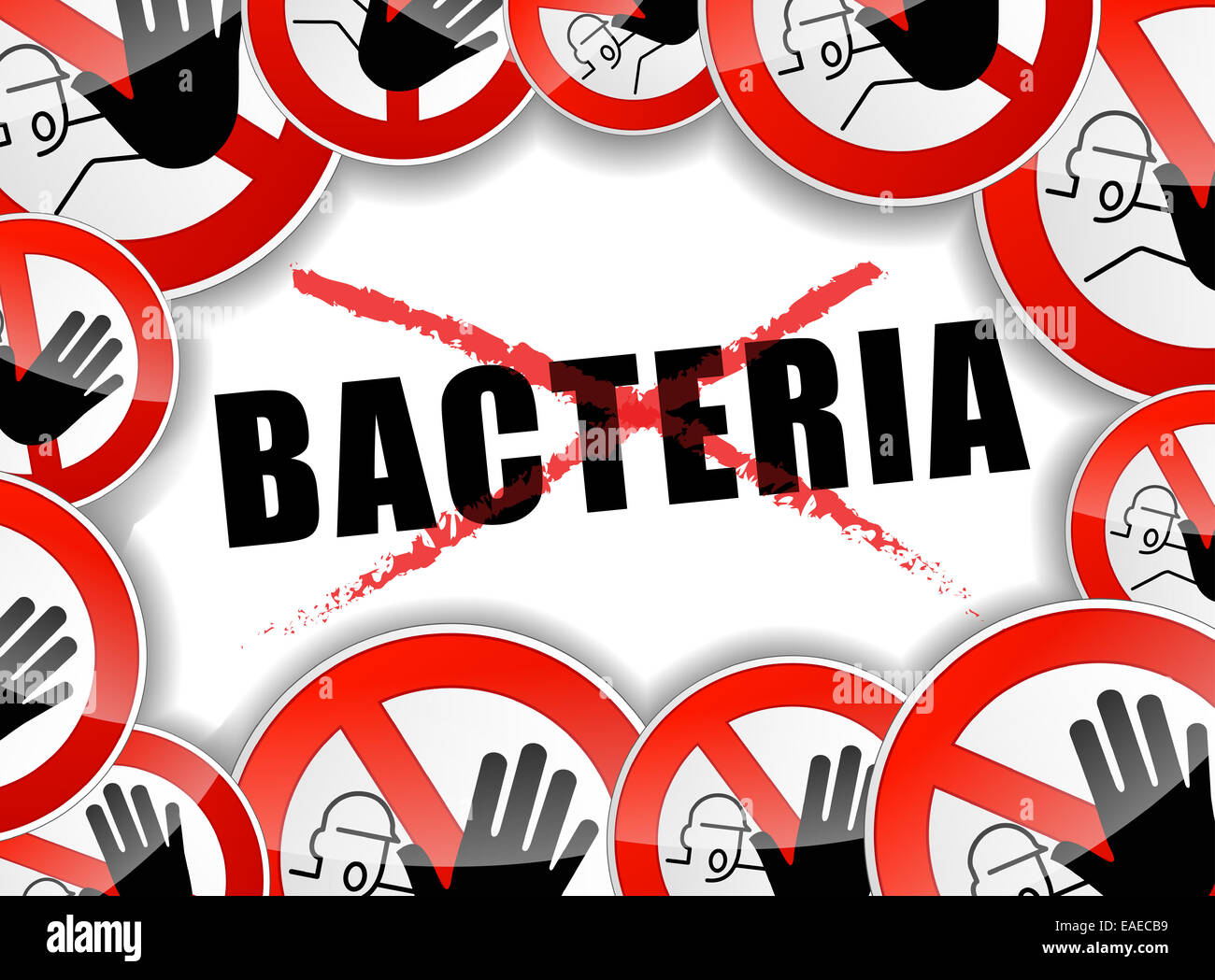 illustration of abstract design concept for no bacteria Stock Photo - Alamy