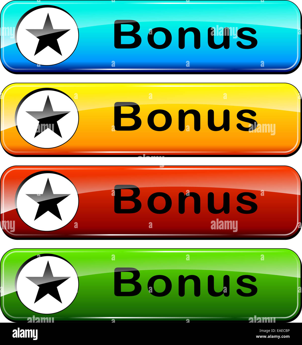 illustration of colorful web buttons set for bonus Stock Photo - Alamy