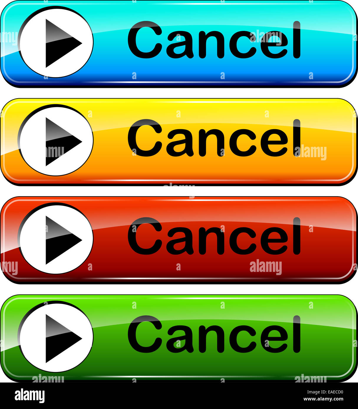 illustration of colorful web buttons set for cancel Stock Photo - Alamy