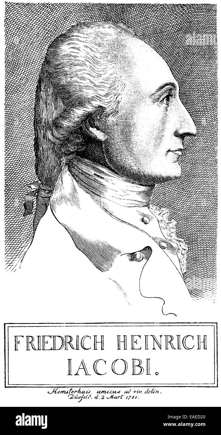 Friedrich Heinrich Jacobi, 1743 - 1819, a German philosopher, lawyer ...