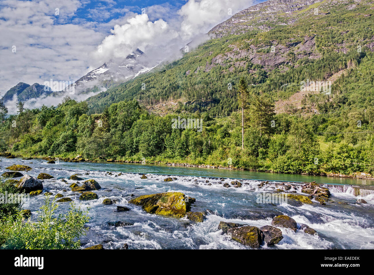 Mountain River Olden Norway Stock Photo - Alamy
