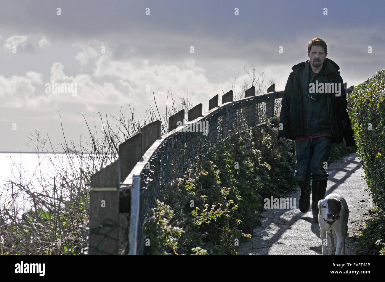Dog man path hi-res stock photography and images - Alamy